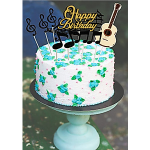 DIY Set of 9 Letters Happy birthday Cake Topper Cake Guitar Party Decorations