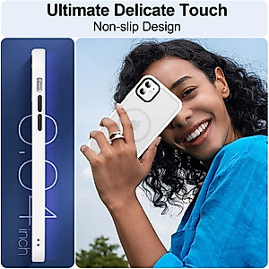 MOCCA Strong Magnetic for iPhone 12 Case/iPhone 12 Pro Case, [Compatible with Magsafe][Mil-Grade Drop Protection] Slim Shockproof Translucent Protective Phone Case for iPhone 12/12 Pro, Frosted White