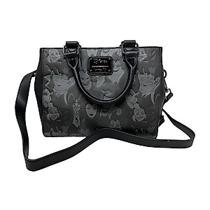 Loungefly Disney Villains Debossed Allover Print Crossbody Satchel Handbag Purse