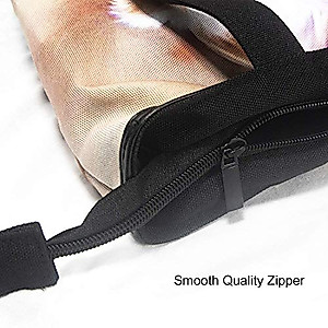 Women's Handbags Canvas Shoulder Bags Happy Yorkie Puppy Handbag Retro Casual Tote Purses