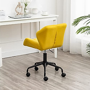 Roundhill Furniture Eldon Diamond Tufted Adjustable Swivel Office Chair, Yellow
