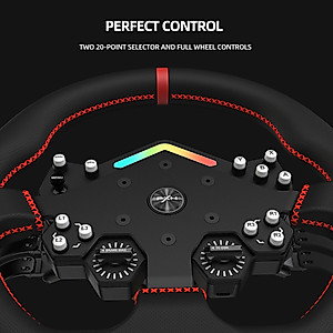 PXN V12 Lite Direct Drive Racing Wheel and Pedal, 4-Metal Paddle Shifter, Quick Release, Driving Force Leather Steering Wheel Compatible with PC, PS4, Xbox one, Xbox series s/x