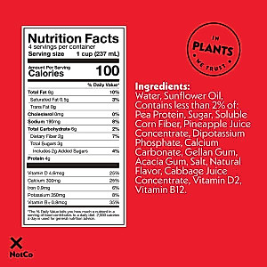 NotMilk Whole Plant-Based Milk, Shelf-Stable, Lactose-free, Vegan, Non-GMO 32 FL Oz, 6-PACK