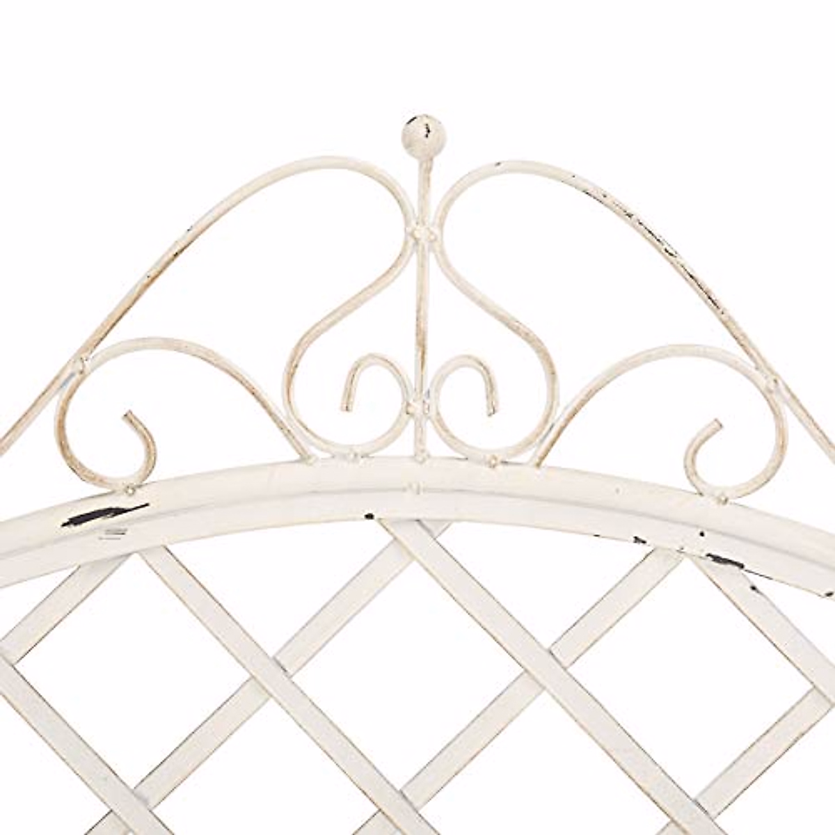 Safavieh PAT5017A Collection Adina Antique White Wrought Iron 51.25" Outdoor Garden Bench