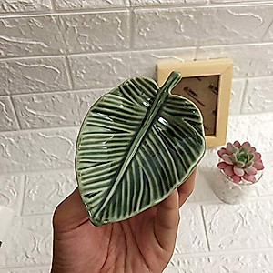 HOME SMILE Leaf Trinket Dish Decorative Ring Dish Holder for Jewelry Engagament Wedding Birthday Gifts