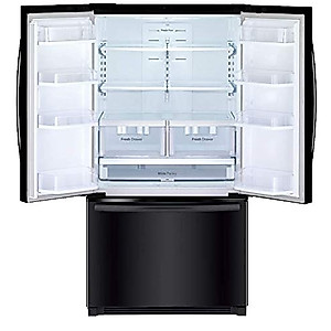 Winia WRFS26ABBD French Door Non-Dispenser Refrigerator, 26.1 Cu.Ft, Black