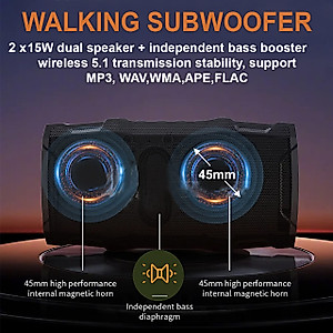 BIRDIE79 – Portable Golf Cart Speaker, Magnetic Bluetooth Speakers 36 Hour Playtime. Rugged Outdoor Speaker for Waterproof, & Shockproof. 30W Loud & Clear Stereo Sound,