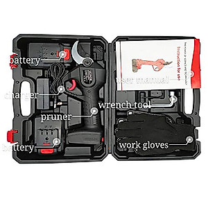 Electric Pruning Shears Battery Powered Cordless Pruner,2pcs 2Ah Lithium Battery,6-8 Working Hours,1.2 inch(32mm) Cutting Diameter