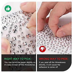 Face Gems Self Adhesive Face Rhinestones for Makeup Festival Face Jewels, Stick On Rhinestones Hair Gems, Rhinestones Stickers for Makeup, Face, Hair, Eye, Nail, Crafts (Colourful)