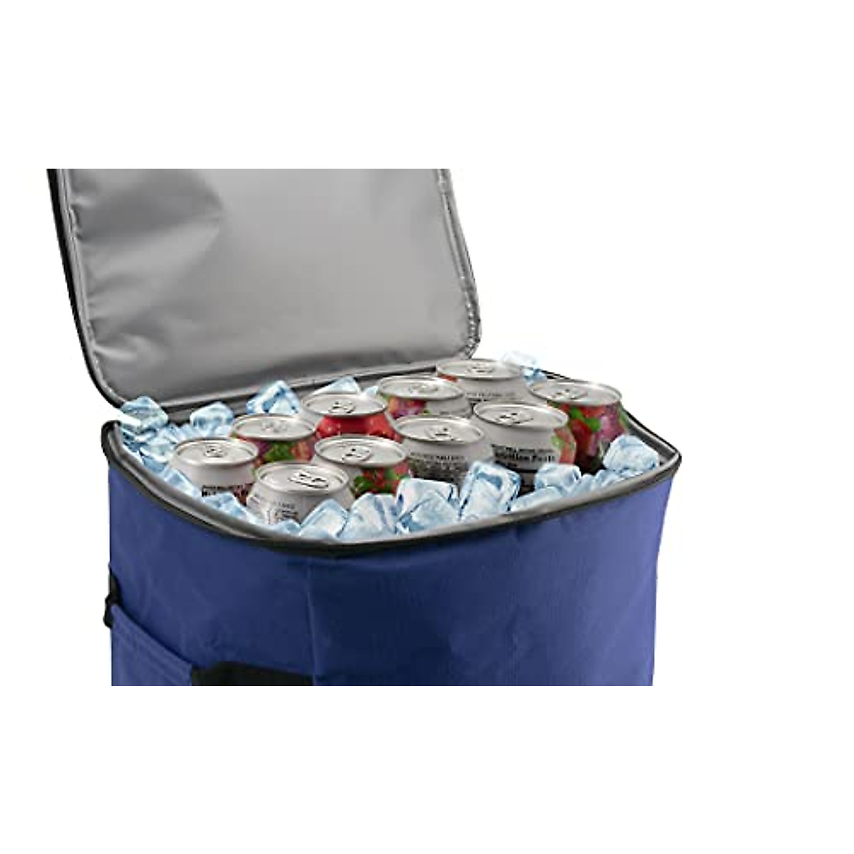 Eternal Living Collapsible Rolling Cooler with Wheels for Sand and Handle 50 Can Capacity Portable Ice Box Chest for Beach, Blue