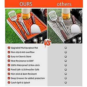 Silicone Grill Mat for Outdoor Grill Blackstone, Griddle Mat Barbeque Grill Accessories Tools Kitchen Counter Spatula Mat BBQ Side Shelf Mat Grill Pad for Blackstone Griddle Accessories