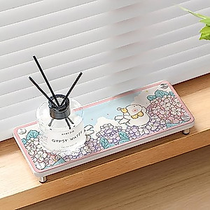 Jeeuear Sink Caddy Instant Dry Sink Organizer Kitchen Sink Organizer Bathroom Counter Organizer Sink Tray Sponge Soap Holder for Bottles Kitchen Decor Flower Pink