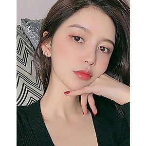 Reffeer 925 Sterling Silver Minimalist Crawler Earrings Little Ball Wrap Cuff Earrings For Women Teen Cartilage Earrings Helix Piercing Earrings (A-Silver)