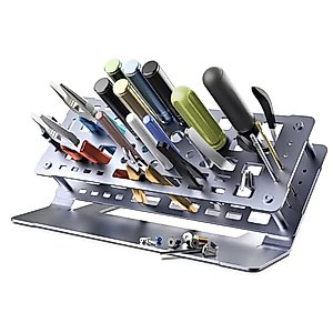 METALTER Screwdriver Storage Rack Repair work Tool Holders for Desktop Aluminum Alloy Screwdriver Organizer Hand Tool Rest