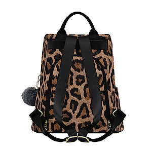 Backpack Purse for Women Fashion Leopard Print Wild Travel Anti-theft Daypack College Casual Shoulder Bag Medium Size