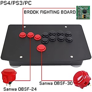 FightBox RAC-J500B-PS All Buttons Arcade Joystick Game Controller For PS4/PS3/PC Sanwa OBSF-24 30