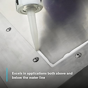 3M Marine Adhesive Sealant Fast Cure 4200 (06560) – Semi-Permanent Flexible Adhesive Sealant for Boats and RVs – White - 1/10 Gallon