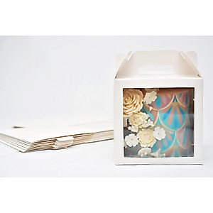 Gretel 25-Pack 8x8x8 in Cake Box for Tall Cakes With Window and Handle | 8 Inch Boxes | Disposable Cake Containers (25)