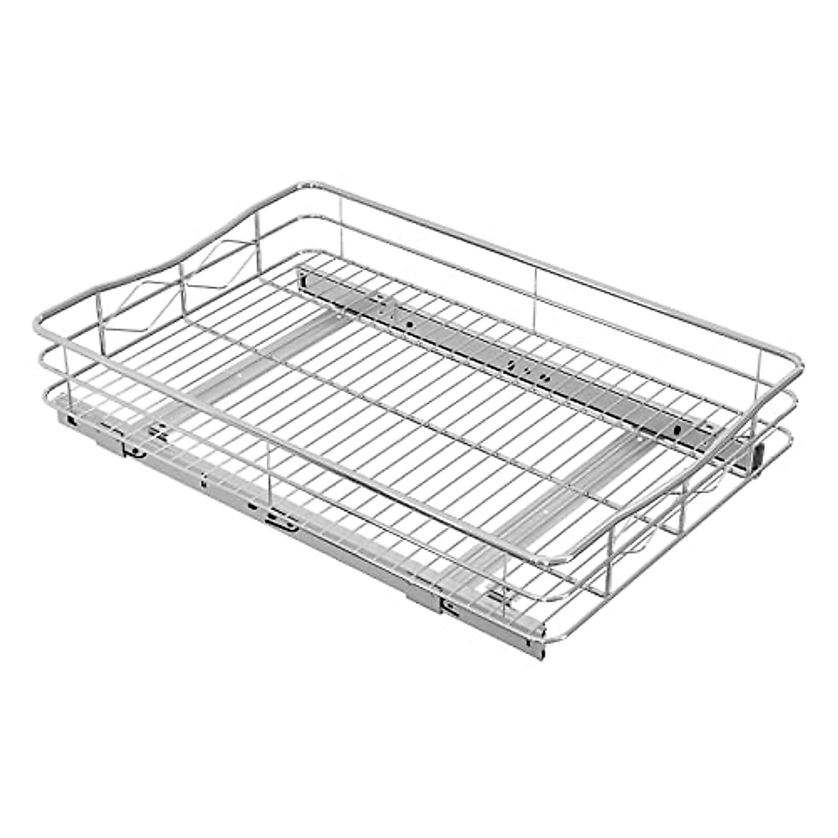 IZLIF Pull Out Cabinet Organizer Heavy Duty Pull out Drawers for Kitchen Cabinets, Pull Out Shelves for Base Cabinet Organization in Kitchen Bathroom Pantry 14 x 21 inch for At Least 15” Cabinet Opening ,Chrome Finish