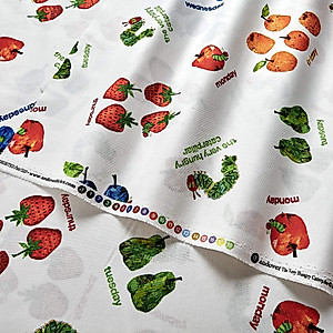 Andover The Very Hungry Caterpillar Dots Small Scattered Fruit White Fabric by The Yard