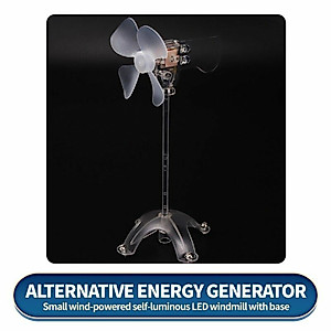 OLONETO Mini Wind Turbine LED Teaching Tool with Base Micro Wind Turbine Alternative Energy Generator (Color : C)