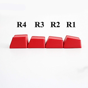 1 Pcs Blank Thick PBT Keycaps R1 R2 R3 R4 Single Switch OEM Height for Cherry MX RGB Gaming Mechanical Keyboard (R1, Yellow)