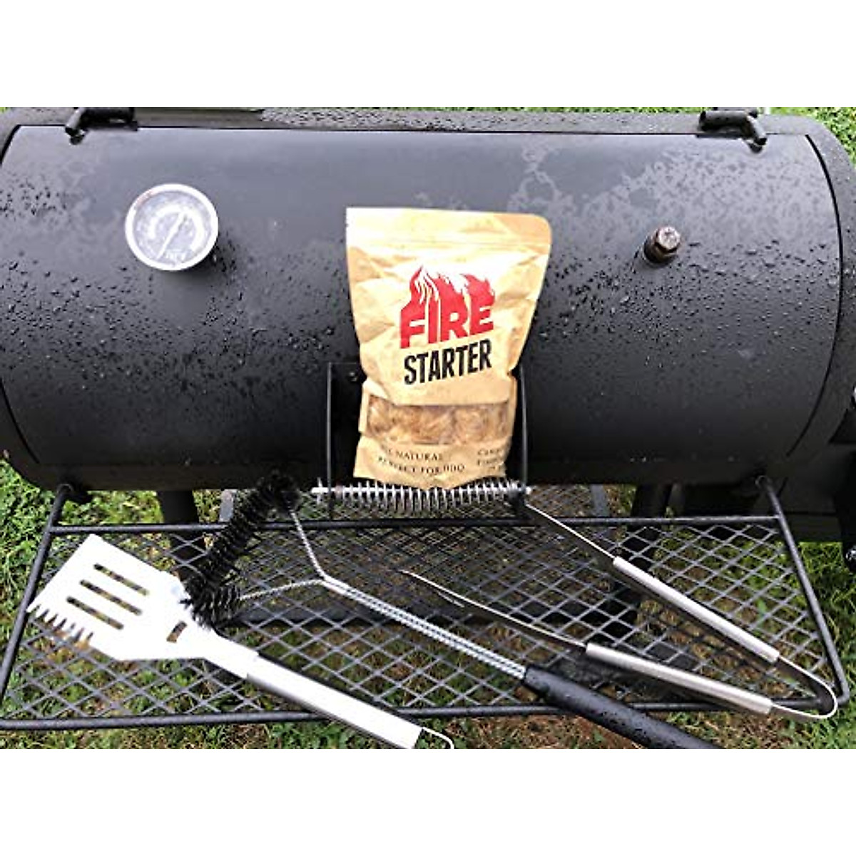 GTS Fire Starter for Charcoal and Firewood, Super Fast Lighting, Perfect for BBQ, Campfire and Fireplace, All Natural, Long 8-10min Burn, Waterproof and Sealed Pack, 25 pcs