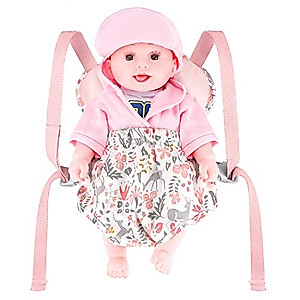 GAGAKU Baby Doll Carrier Doll Accessories for 18-inch Dolls IKEA Doll Reborn Baby Doll Bitty Baby American Girl Doll Carrier for Little Girls – Pink (Reindeer)