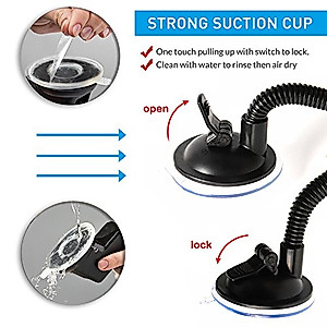 NEM Universal 3-in-1 Car Cell Phone Holder, Windshield Long Arm Phone Holder, Dashboard, Air Vent, Stand with Photo Frame for iPhone 12/11/X/8/7/7P/6s/6P/5S,Galaxy S5/S6/S7/S8/S9,Google,LG,Huawei