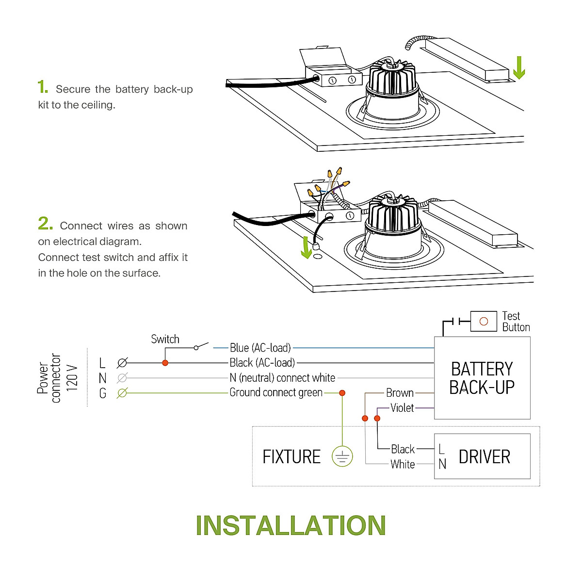 ASD Battery Back-Up Kit 15W - Suitable for LED Commercial Downlights ASD-CDL7, CD-P, CD-T - 90 Minutes Emergency Battery, 5000 Cycles of Standard Charge & Discharge - Damp Rated, UL Certified