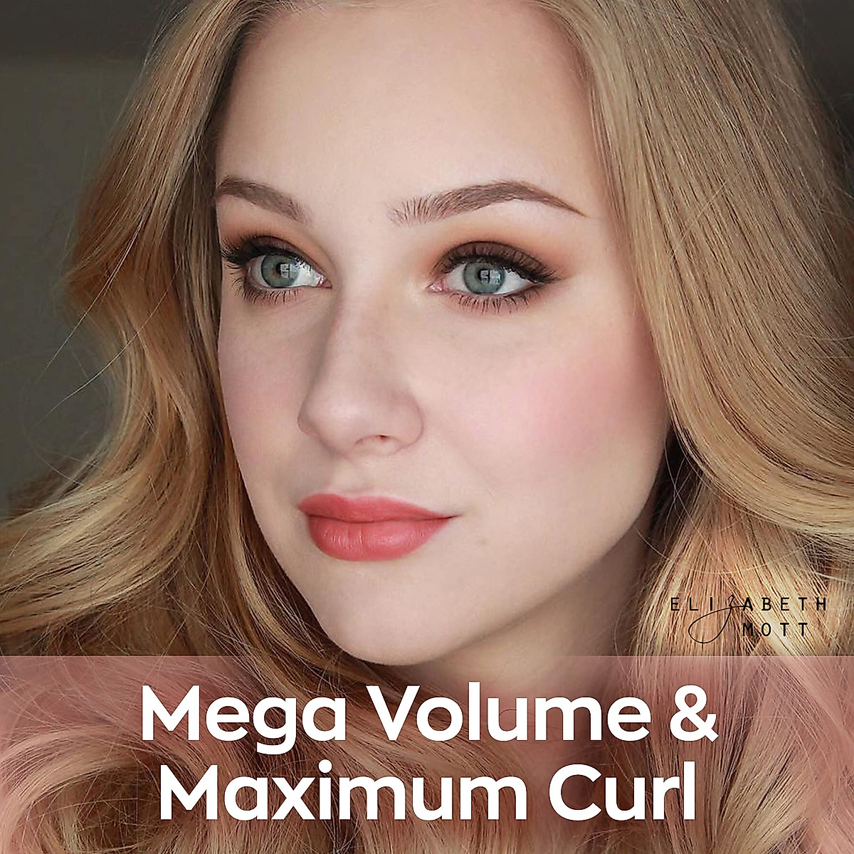 Elizabeth Mott Black Volumizing Smudge-Proof Mascara-Cruelty Free Lengthening Fiber Mascara with Hourglass Wand-Water Resistant,No Clump,Amazing Eyelashes,Safe with Lash Extensions,Full-Size 10ml