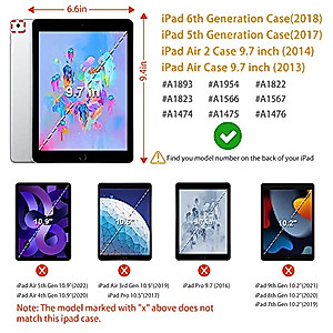 iPad Air 2 Case, iPad Air Case, iPad 9.7 Case for iPad 5th/6th Generation Case 2017/2018, Lightweight Soft Shockproof iPad Cover Free-Angle Viewing with Adjustable Stand Auto Wake/Sleep, Daisy