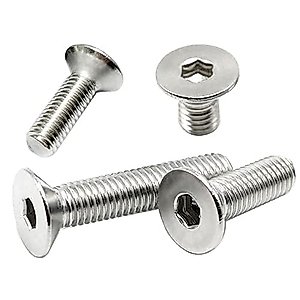 20PCS M8 x 25mm Flat Head Socket Cap Screws Bolts, Stainless Steel 18-8 (304), Bright Finish, Allen Socket Drive,Machine Screws Inner Hex Screw Fasteners Bolts