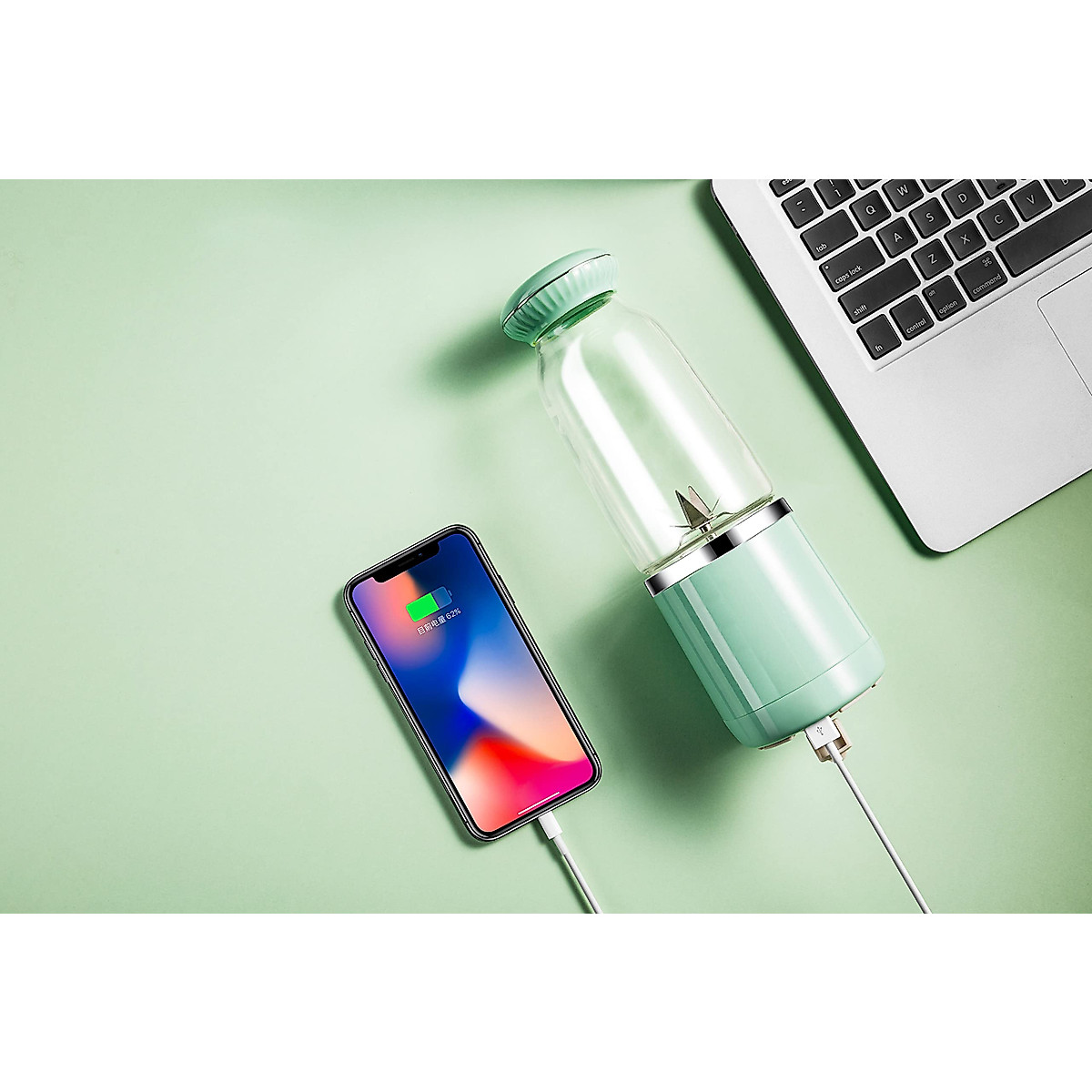 KP'S Variety 2022 ABS proof USB Portable-Personal Blender for Shakes, Smoothies, Protein Shake, any fruit Juice on the Go with High Speed Crushing Ice with 6 blades.