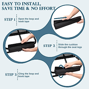 Zero Gravity Chair Cushion for Foot Rest, COITEK Long 15.9in Chair Footrest Cushion for Universal Folding Reclining Patio Chairs Outdoor Patio Lawn Camping Use