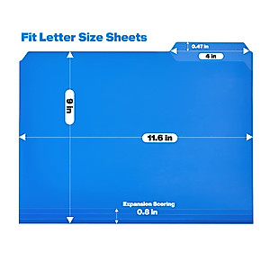 KTRIO 9 Pack Plastic File Folders Colored Folders - 9 Assorted Colors Letter Size File Folders Poly Filing Folders Heavy Duty 3 Tab Folders, 1/3 Cut Erasable Tabs for Office School Home Organization