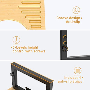 Bamboo Toilet Stool Foldable, 7 in, 8 in Or 9 in Adjustable Height Squat Stool Potty for Adults Kids, Sturdy Poop Step Stool for Bathroom, Improve Squatting Posture, Non-Slip,500 lbs Capability