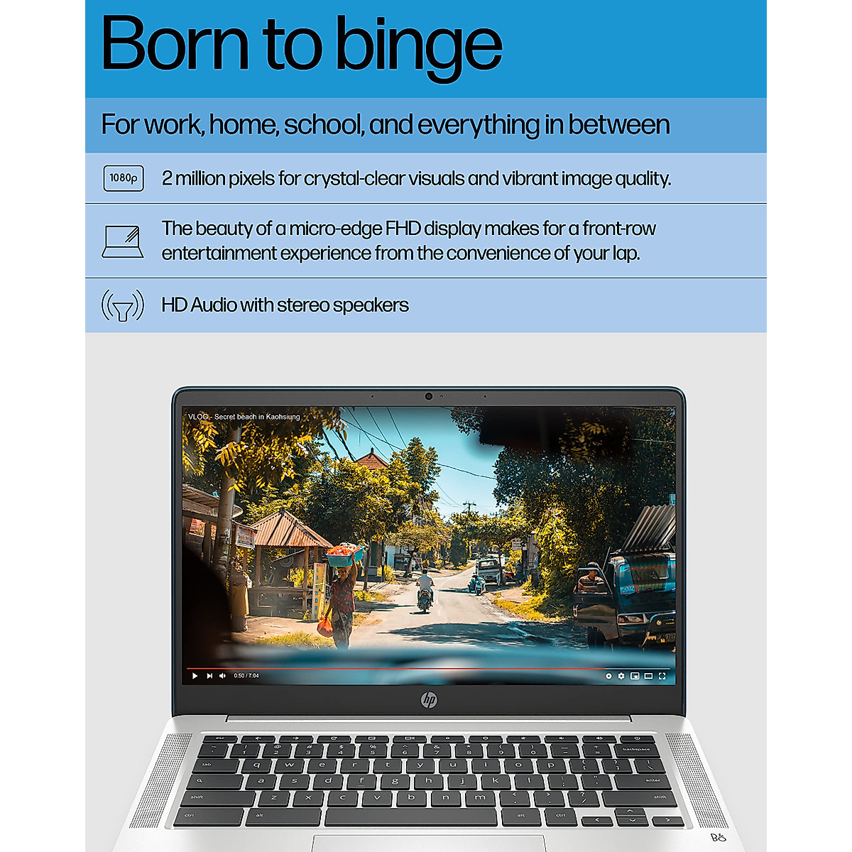 HP Chromebook 14" Laptop, Intel Celeron N4120 Processor, Intel UHD Graphics 600, 4 GB RAM, 64 GB SSD, Chrome OS (14a-na0280nr, Forest Teal)