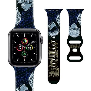 Anime Watch Band Compatible with Apple Watch Band 38mm 40mm 41mm Japanese Anime Soft Silicone Watch Bands Boys and Girls for iWatch Series 9 8 7 6 5 4 3 2 1 SE