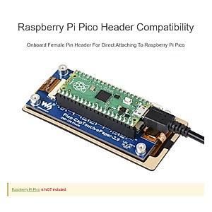 2.9 Zoll e-Paper Touch Display für Raspberry Pi Pico 296×128 E-Ink Touchscreen Anzeigemodul Zweifarbig Schwarz/Weiß 3.3V Unterstützung 5-Punkte-Touch SPI / I2C-Schnittstelle Teilaktualisierung