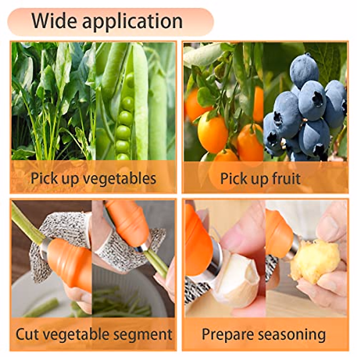 Gardening Thumb Knife with Case, Finger Pruner for Gardeners, Finger Knife-Plants Picking Trim Tools, Orange Thumb Cutter Gardening Tools Kit for Picking Plant Fruit Vegetable