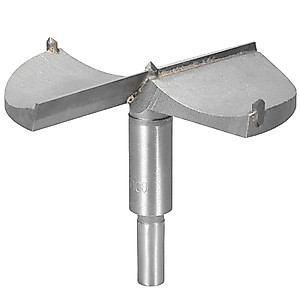 uxcell Forstner Wood Boring Drill Bit 100mm Dia. Hole Saw Carbide Alloy Steel Tip Round Shank Cutting Tool for Plywood Wood