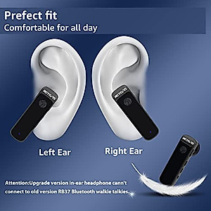 Retevis RB37 New Version,Bluetooth Walkie Talkies,2 Way Radio with Earpiece,VOX,2000mAh,USB-C,Wireless Walkie Talkie for Manufacture (4 Pack)