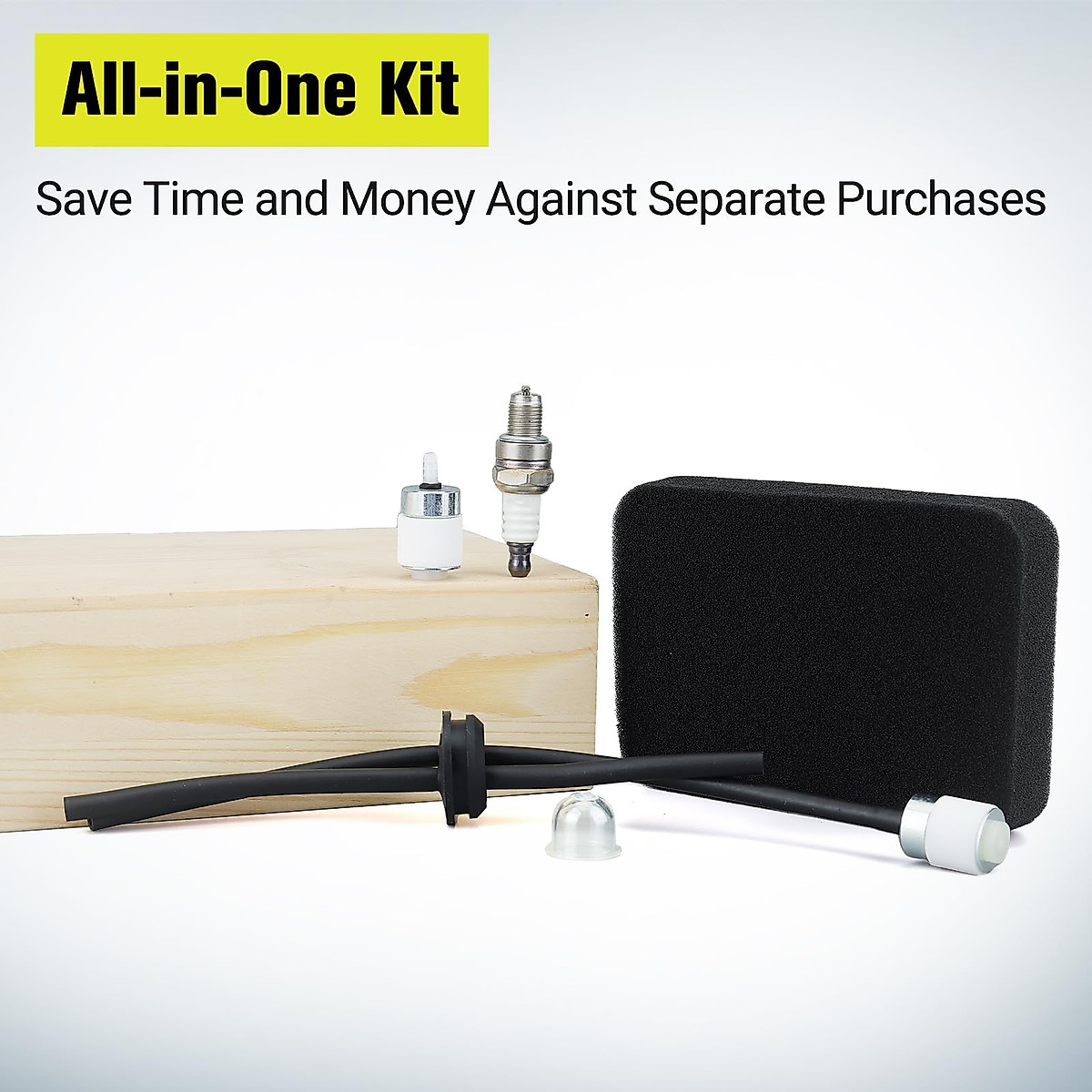 Butom 502844401 150BT Air Filter for Husqvarna 150BT 350BT 560BTS 350BF 150BF 560BFS Red Max EBZ5150 EBZ5100 EBZ5100RH EBZ6500RH EBZ5100Q EBZ5150RH EBZ650 Blower with Fuel Filter Line