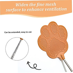 Extendable Fly Swatter Fly Swatter Manual Paw-Shaped Flyswatter,3Pcs Heavy Duty Fine Mesh PP Stainless Steel Fly Swatter for Indoors - 11.4-29.5