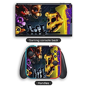 FNAF Sticker for Switch Protector Cover Protective Faceplate Full Set Console Dock for Switch/Switch lite