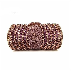 ZLXDP Colorful Rhinestones Crystal Evening Clutches Bag Wedding Dress Bridal Diamond Chains Shoulder Handbags Purses