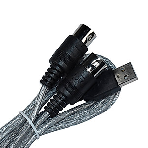 HQRP USB in-OUT MIDI Interface Cable Converter PC to Music Keyboard Adapter Cord works with YAMAHA PSR-225GM 61 Key Educational Keyboard