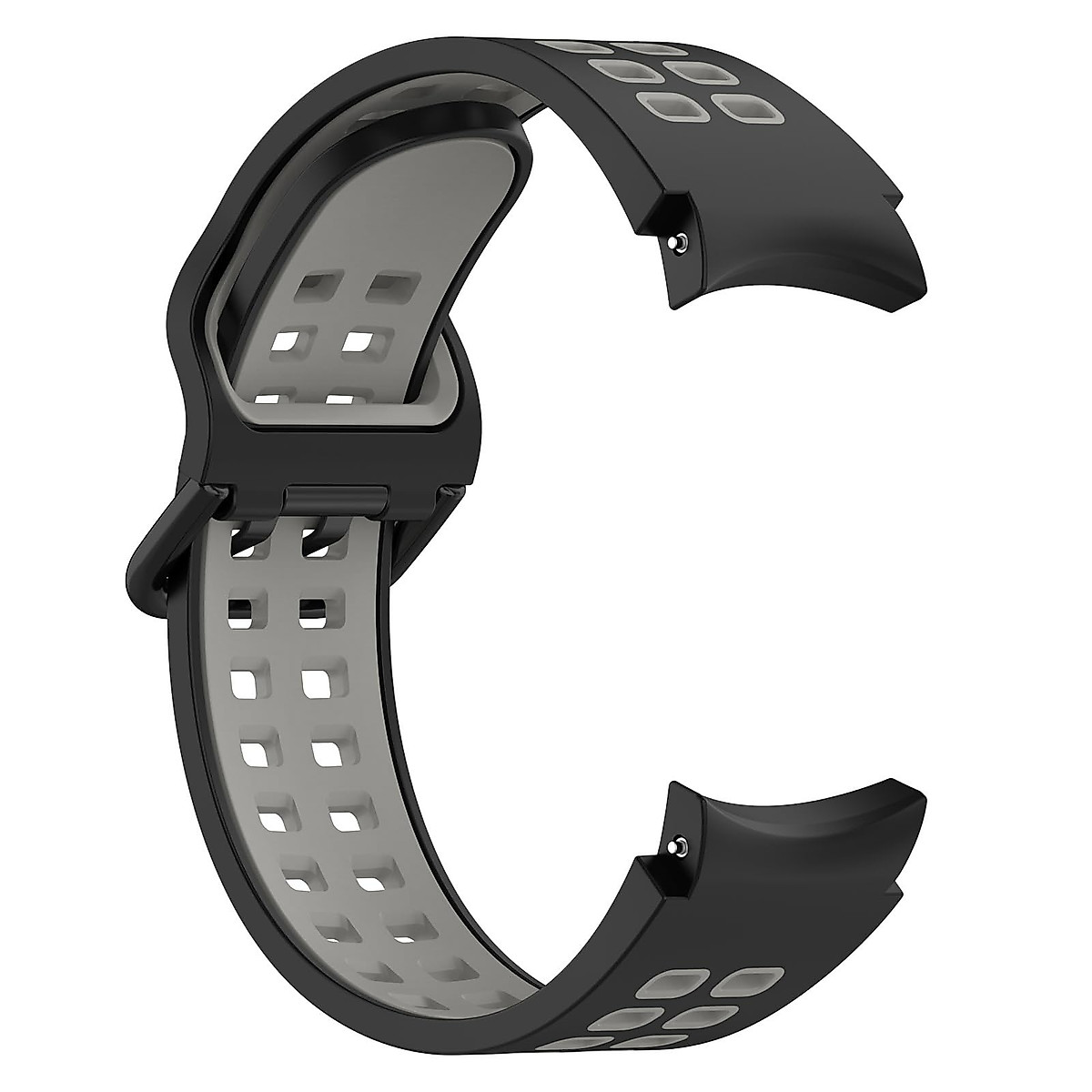 Disscool Replacement Wristbands Compatible with Samsung Galaxy Watch 6/Watch 5/Galaxy Watch 4/Galaxy Watch 3 41mm, 20mm Adjustable Soft Silicone Wrist Strap with Quick Release(Black+Grey)