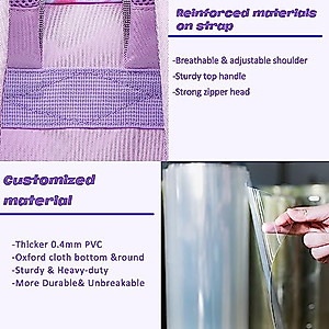 BLUEFAIRY Clear Backpack for Girls Stadium Approved Heavy Duty PVC Transparent Book Bag Cute See Through Bag for School Events Travel Gifts 17 Inch Laege Purple